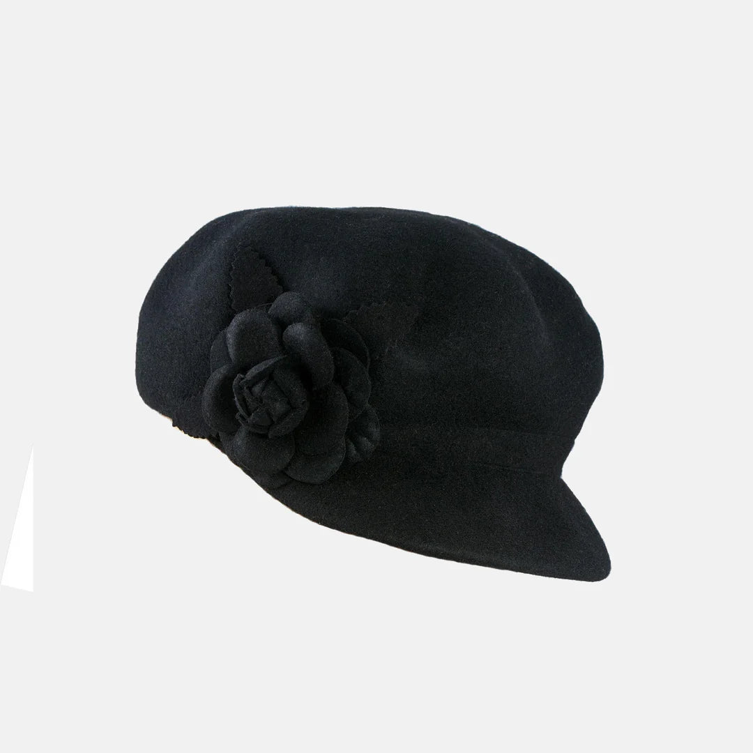 Proppa Toppa - Felted Cap with Flower - Black – Retail Therapy